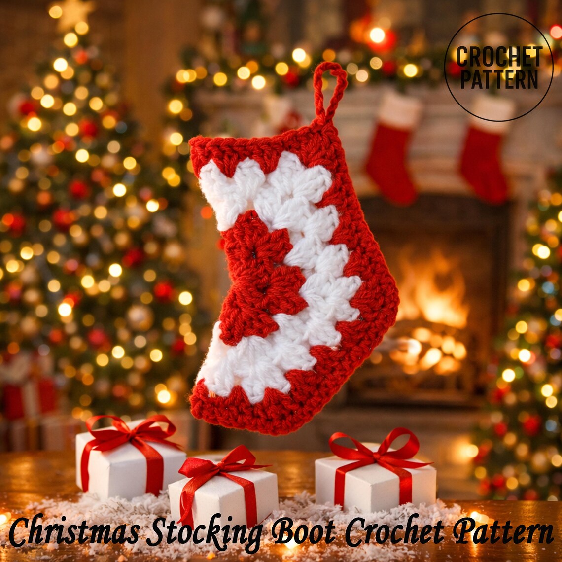 Christmas Stocking Crochet Pattern PDF | DIY Crochet Holiday Stocking ...