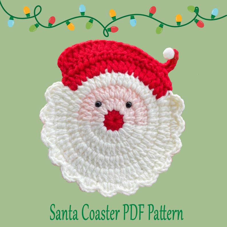 Santa Coaster Crochet Pattern PDF | Christmas Crochet Decor | Easy ...