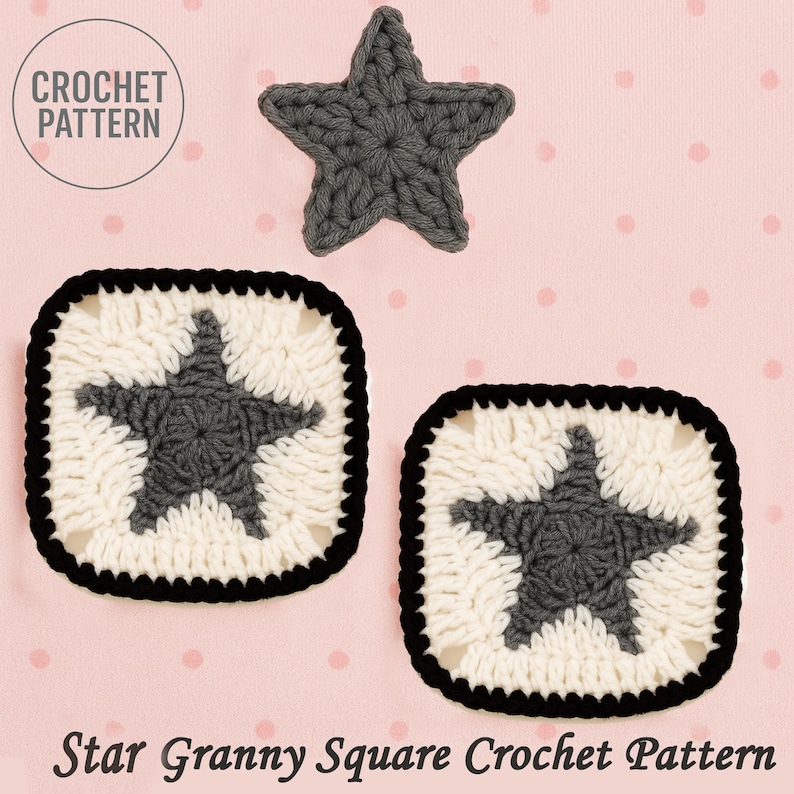 Star Granny Square Crochet Pattern PDF | Easy Crochet Star Appliqué ...