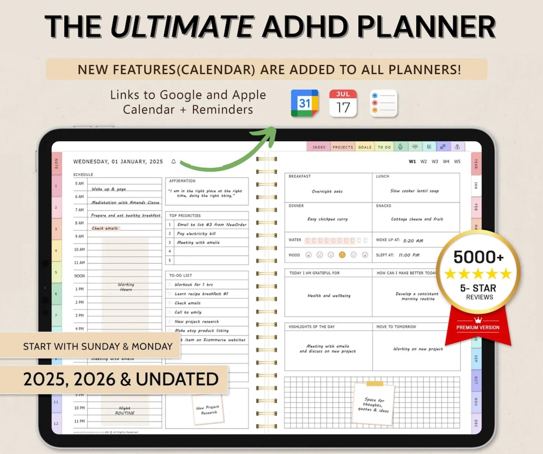 The Focus Planner | ADHD Digital Planner (made by an Adhder). Adult ...