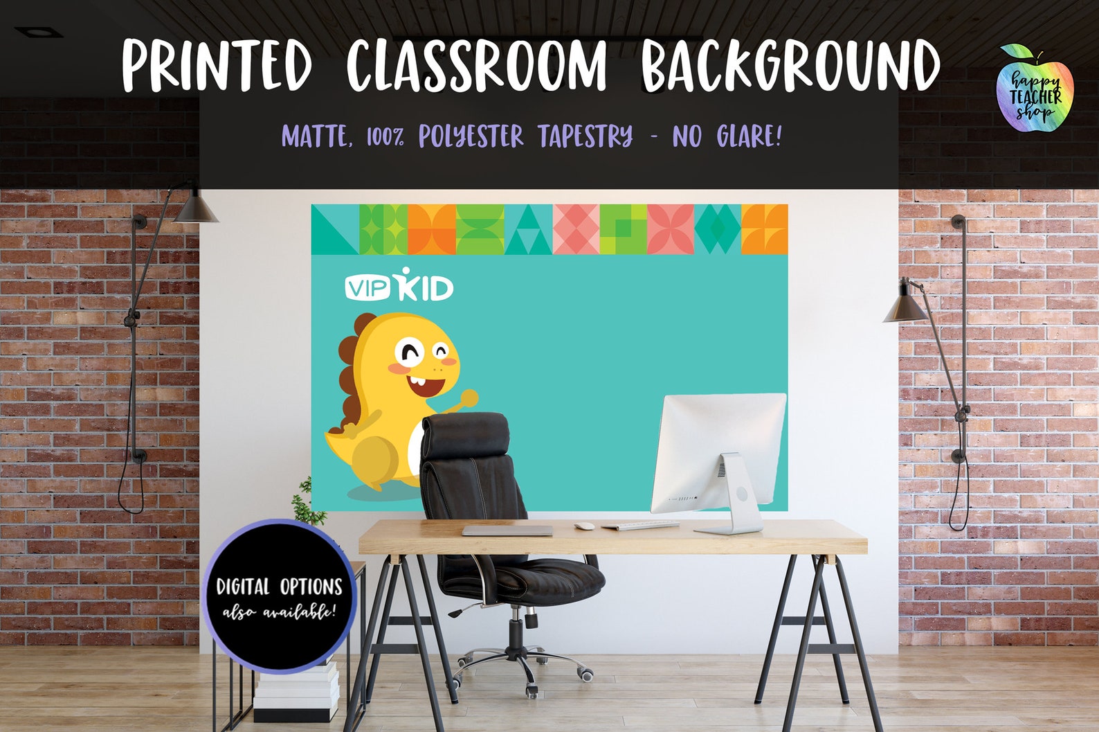 PRINTED Online Classroom Background ESL Classroom Backdrop | Etsy