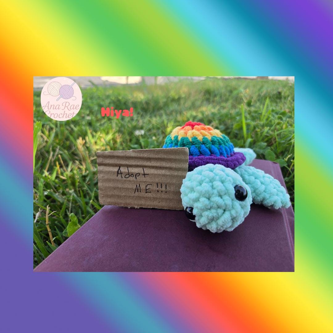Pride Flag Turtle Plushie (amigurumi) - Etsy
