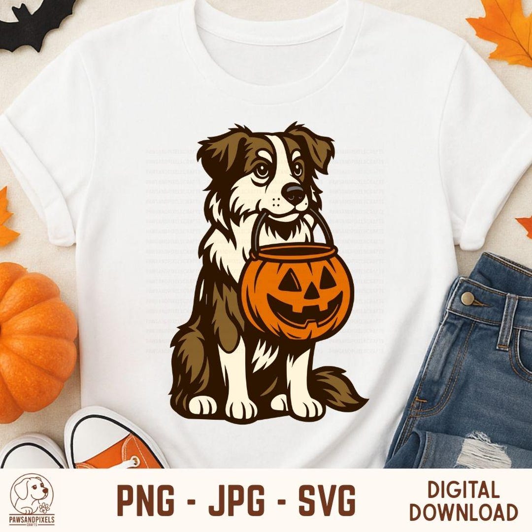 Aussie Dog Halloween PNG: Jack-o'-lantern Pet Lover Digital Art (SVG ...