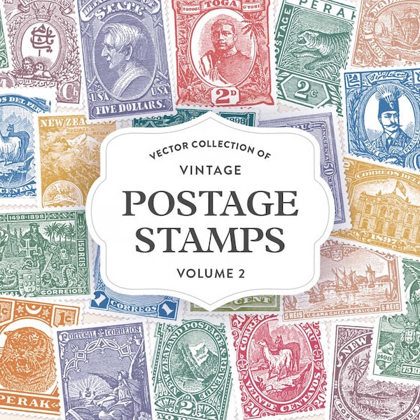 Timbres postales para imprimir - Etsy México