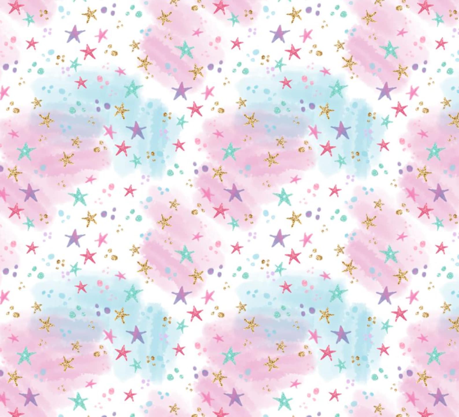 Pastel Stars Printed Cotton Fabric - Pure Cotton Christmas Fabric ...
