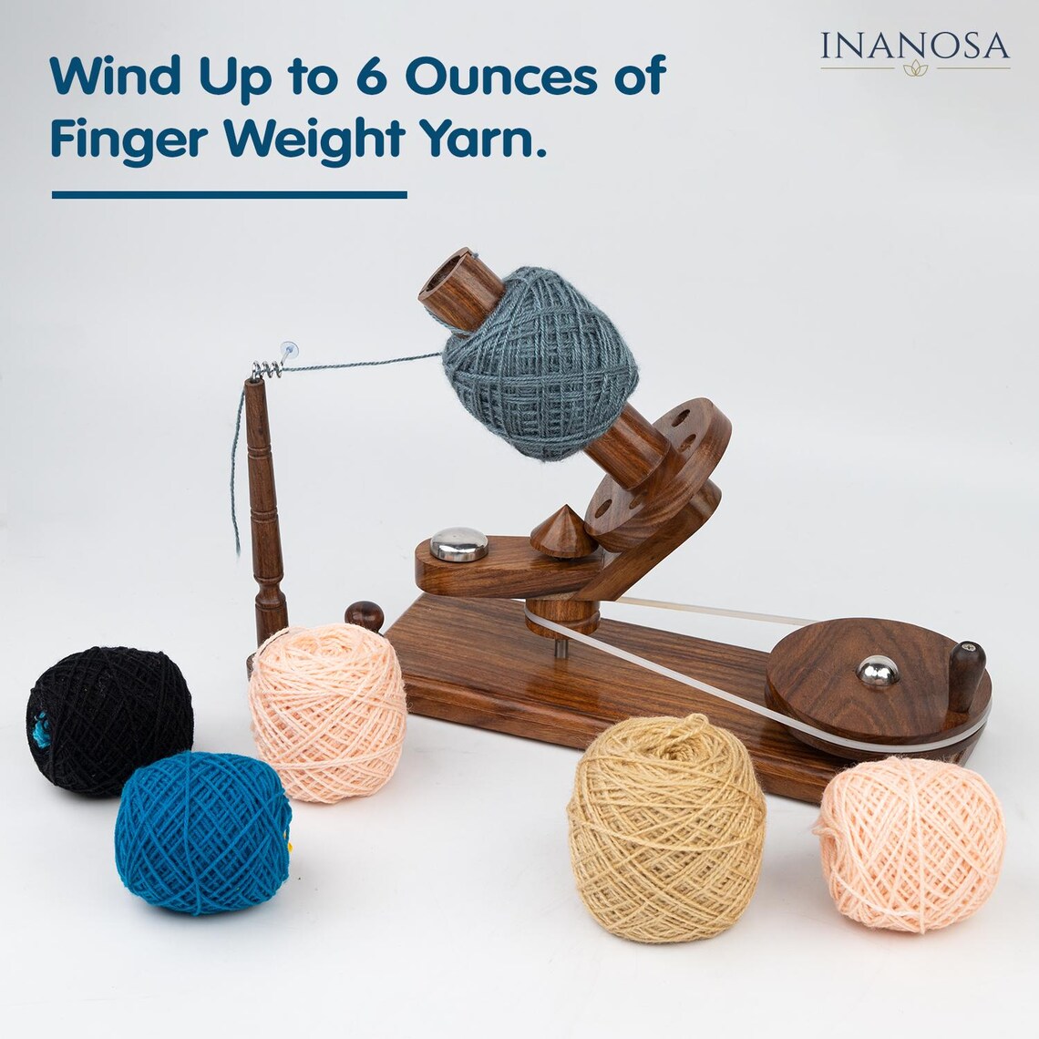 Large Wooden Yarn Ball Winder – Heavy Duty Wooden Yarn Winder for ...