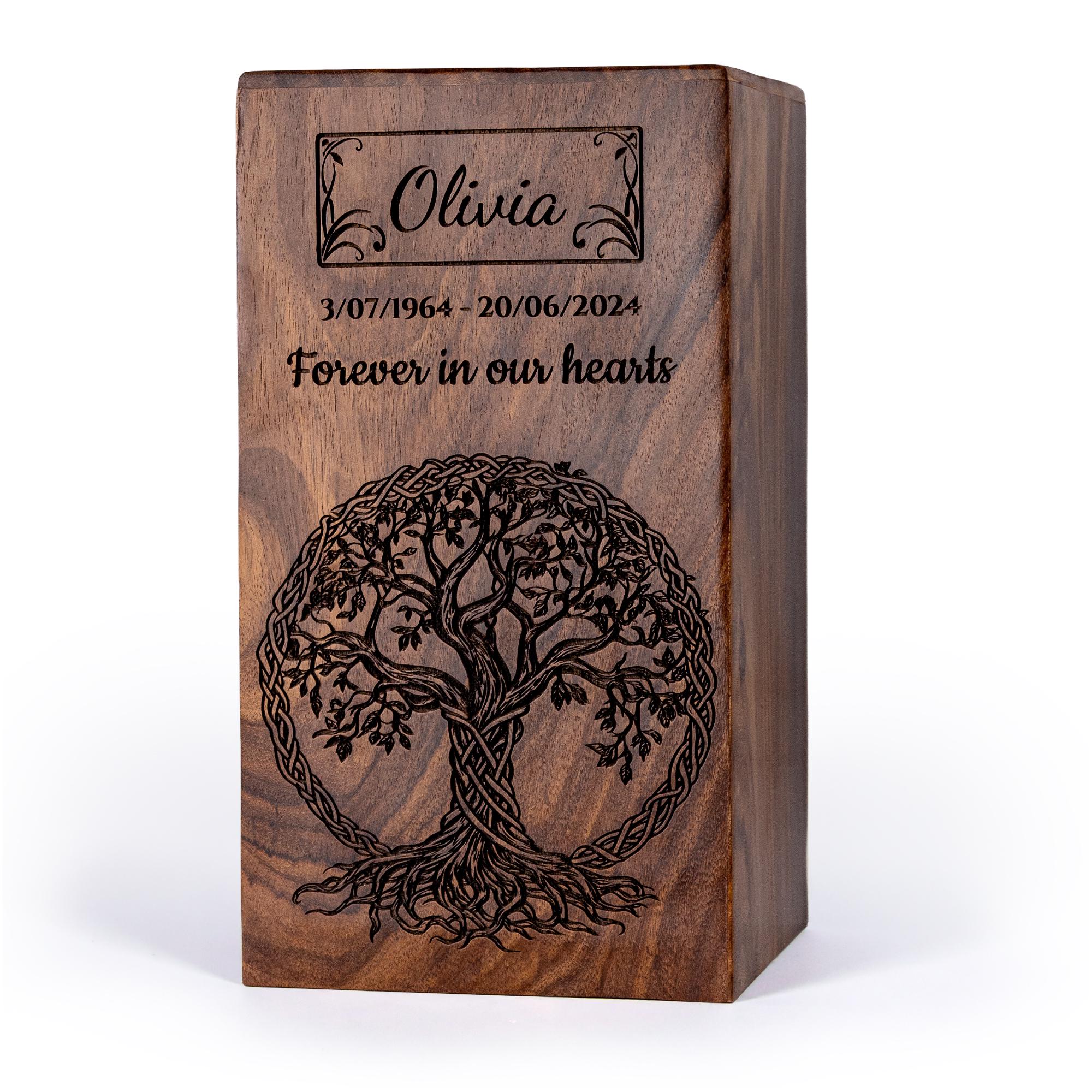 Personalized Wooden Cremation Urn Box – Handmade Decorative, Burial ...