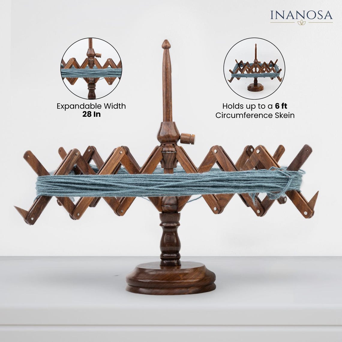 Large Wooden Yarn Ball Winder – Heavy Duty Wooden Yarn Winder for ...