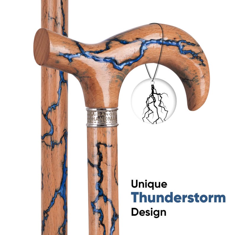 Custom Size Wooden Walking Cane for Men & Women – Thunderstorm and ...