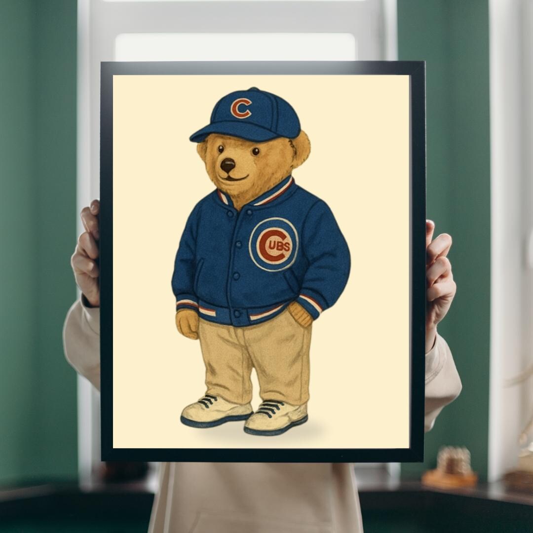Chicago Cubs Bear Digital Wall Art - Etsy