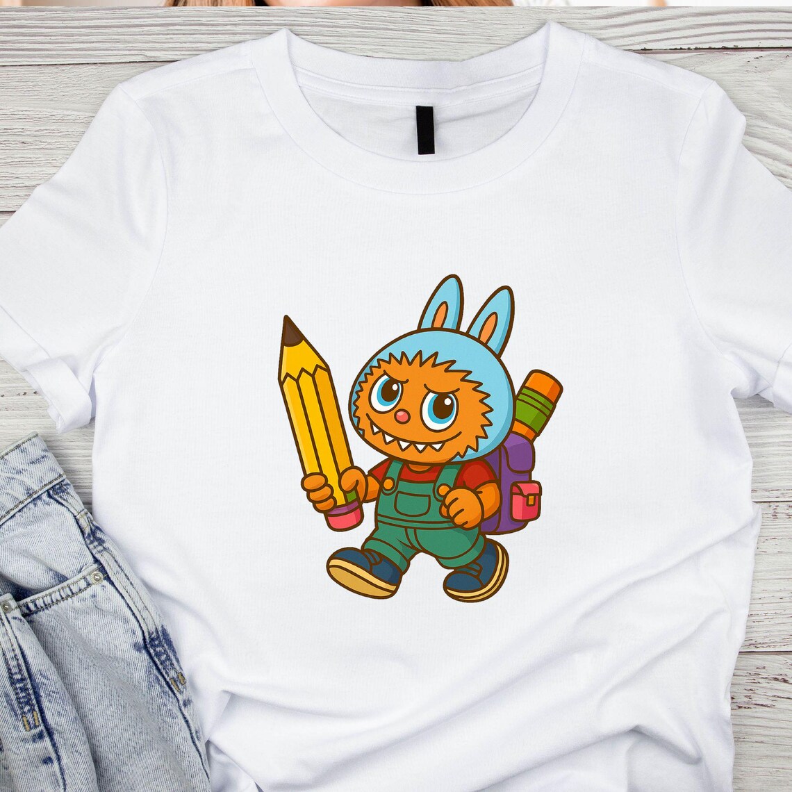 Labubu Back to School PNG SVG , Cute Monster Clipart Digital Download ...