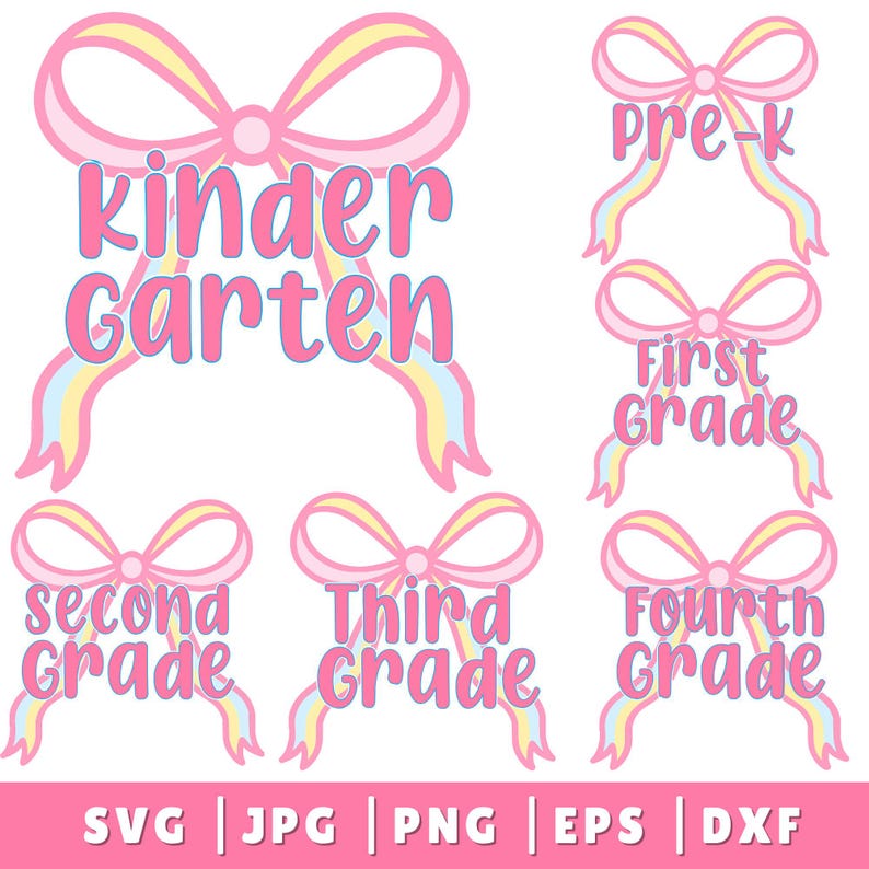 Preppy Back to School SVG Bundle, Teacher Coquette First Day of School ...