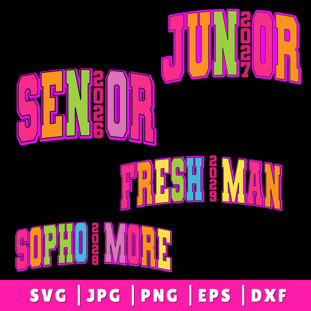 Neon Senior Svg Png, Neon High School Bundle Svg Png , Preppy Back to ...
