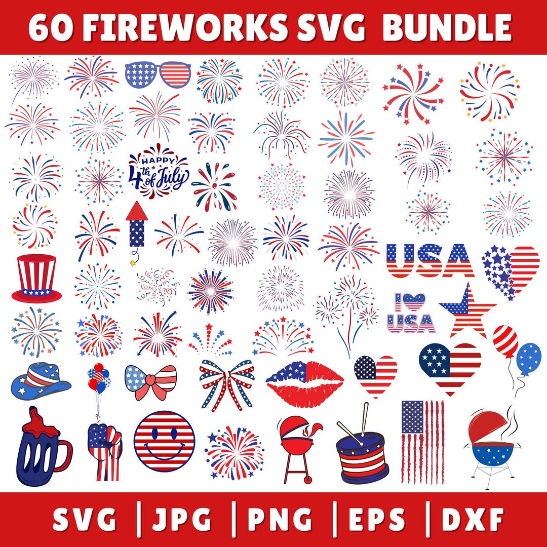 Fireworks SVG Bundle,firecracker Svg,4th Ofjuly Firework Png Bundle,usa ...