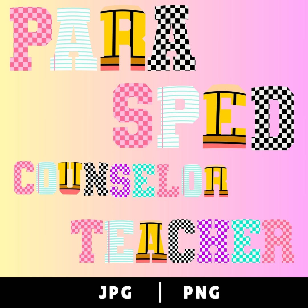Retro School Occupation PNG Bundle,back to School Teacher Sped Para ...