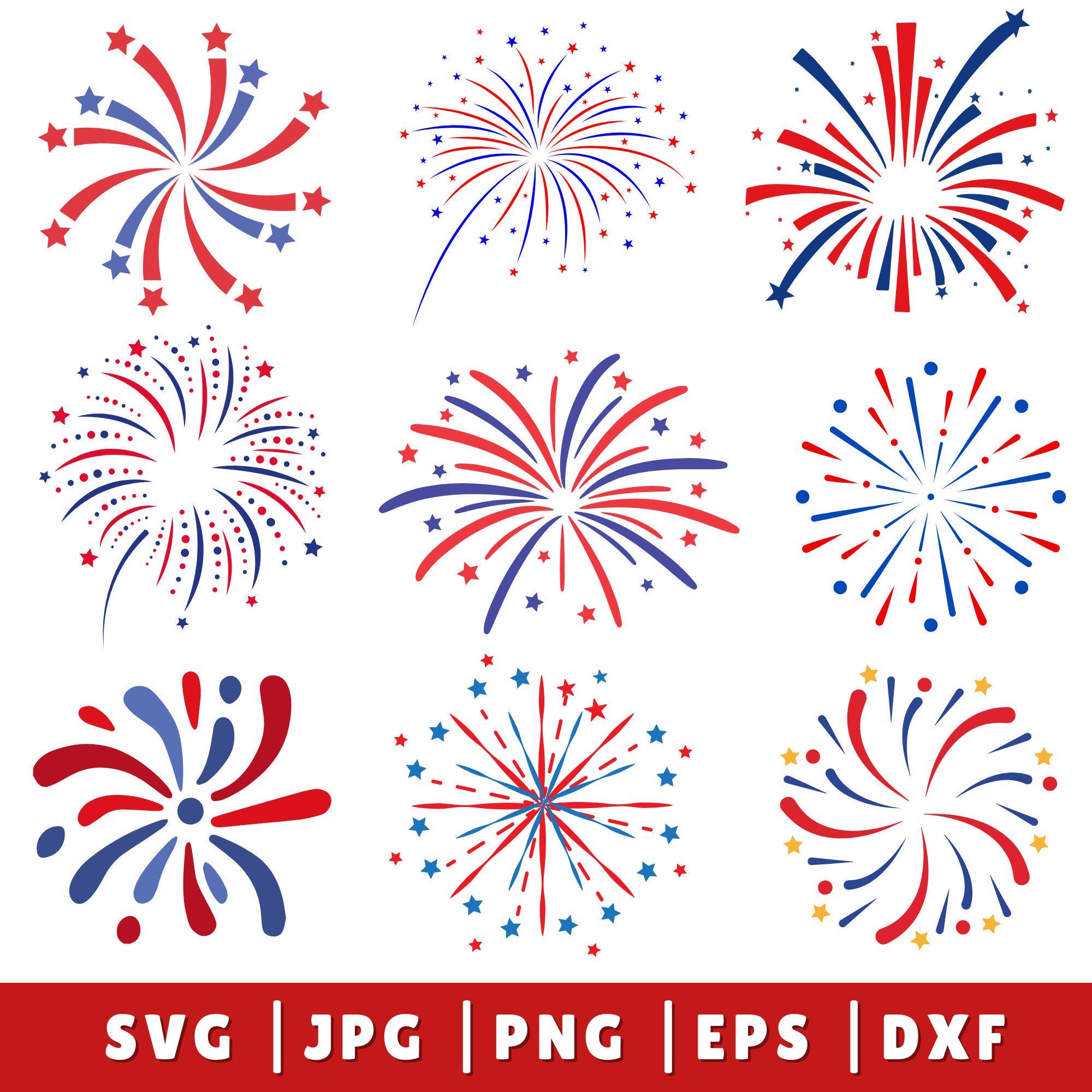 Fireworks SVG Bundle,firecracker Svg,4th Ofjuly Firework Png Bundle,usa ...