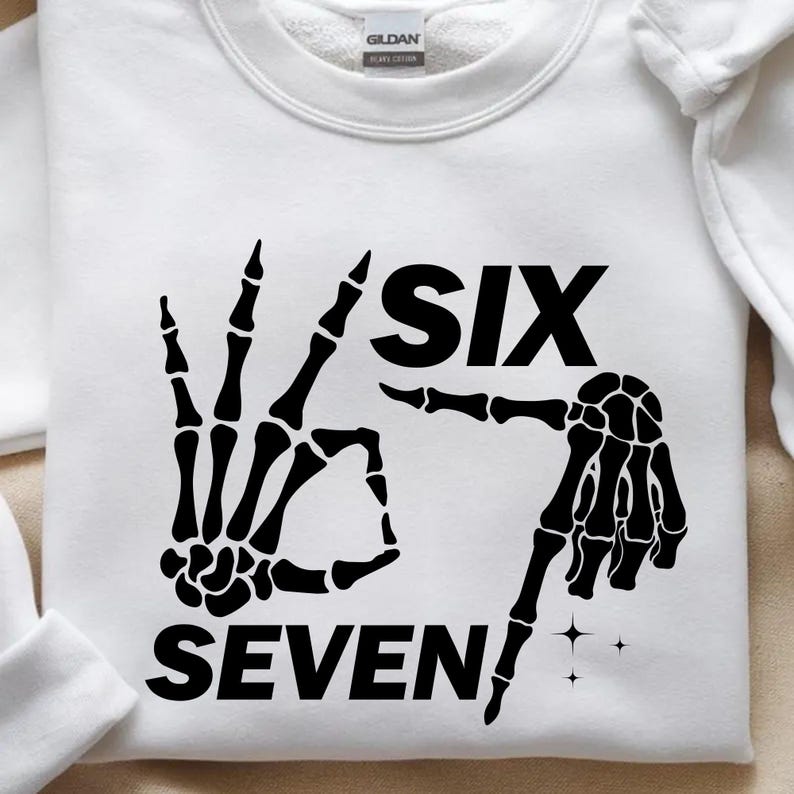 Six Seven 6 7 Meme Funny Hands SVG Bundle, 6 7 Meme Funny Skeleton Svg ...