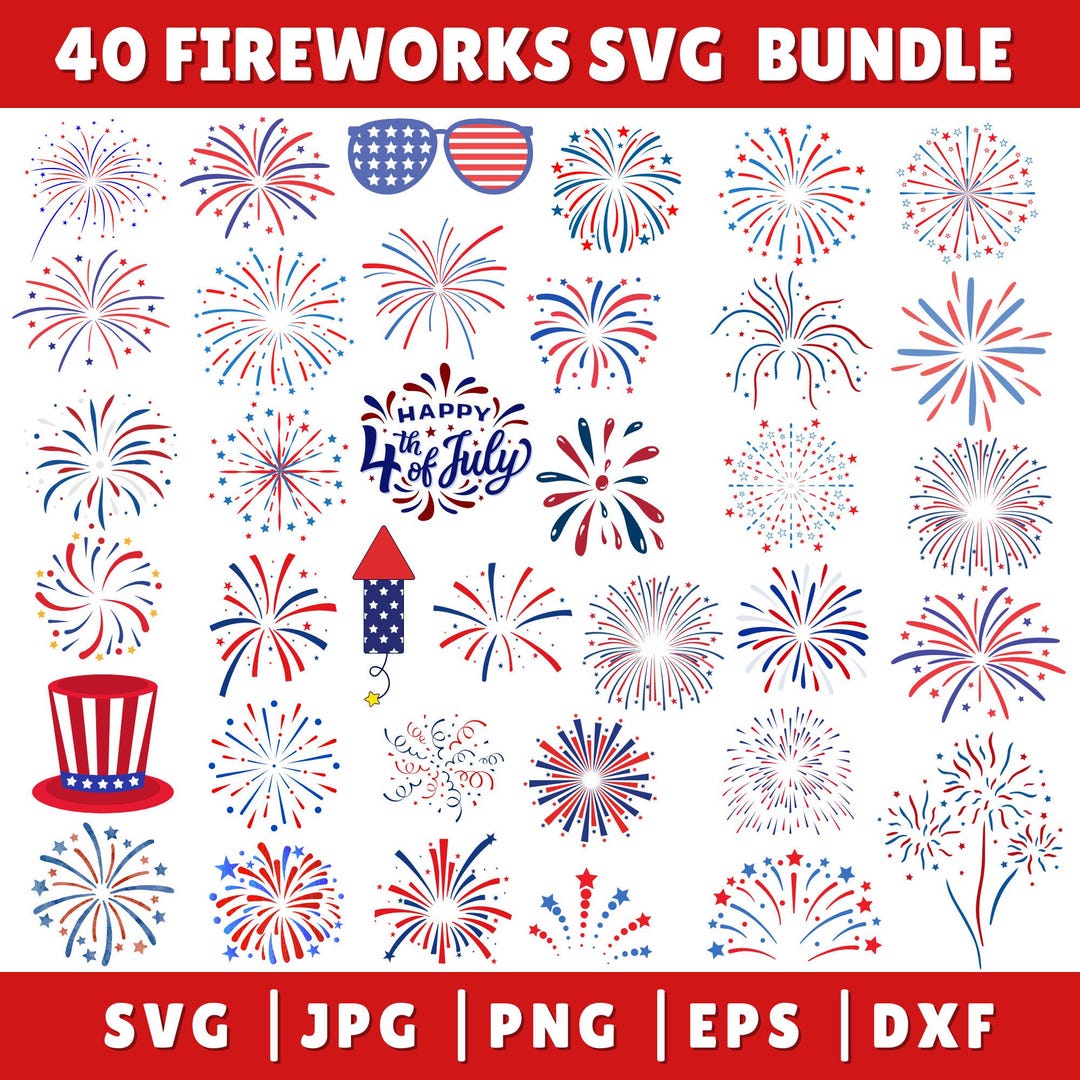 Fireworks SVG Bundle,firecracker Svg,4th Ofjuly Firework Png Bundle,usa ...