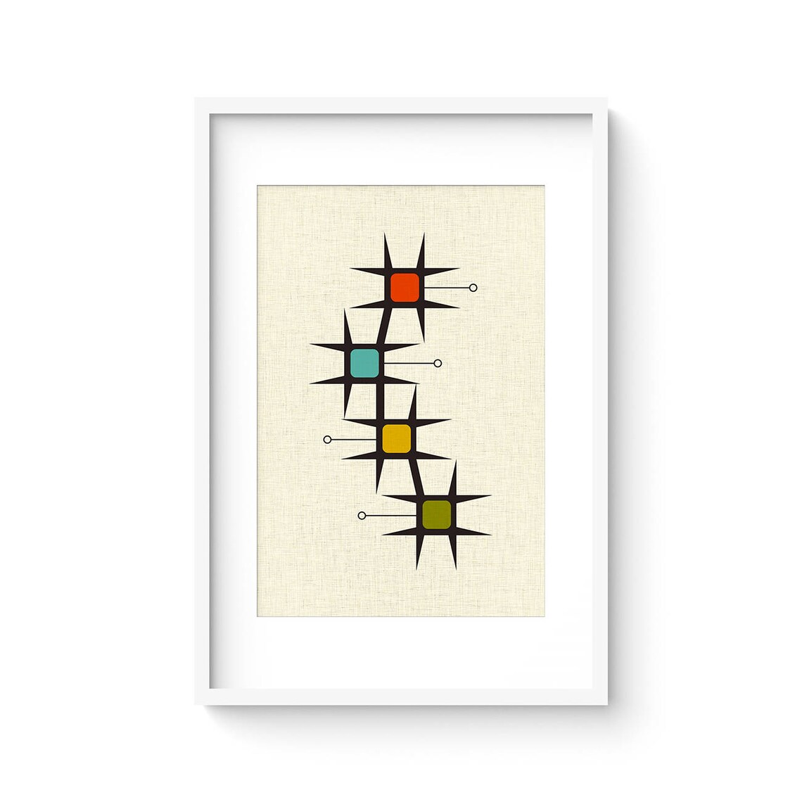 Mid Century Print Poster Retro Art Geometric Art Geometric - Etsy