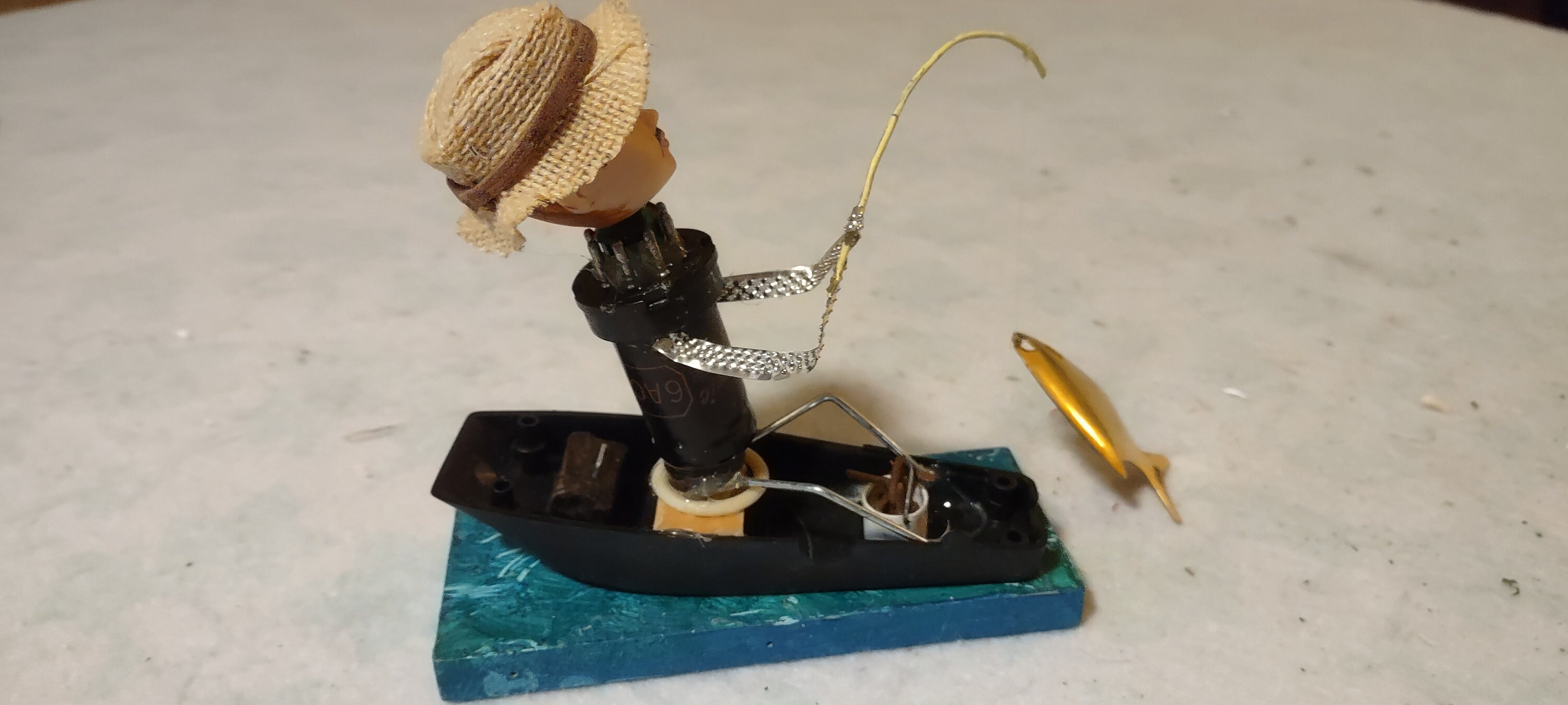 Junk Art Fisherman, Trophy for Favorite Fisherman - Etsy