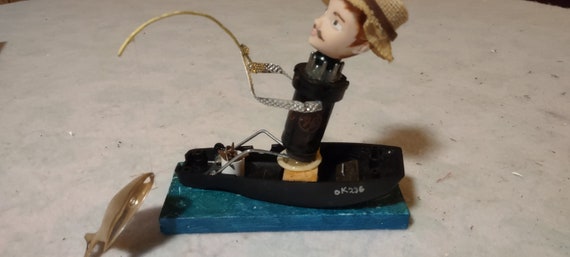 Junk Art Fisherman Trophy for Favorite Fisherman - Etsy