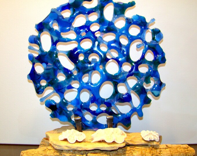 Sea Life Coral Reef Fused Glass Sculpture Beach Decor | Etsy