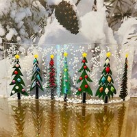 Sapphire Forest — Handmade Fused Glass Christmas Trees by Terry Gomien ...