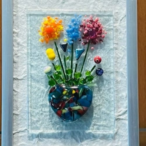 Framed Fused Glass Wildflower Bouquet Forever Flowers Glass - Etsy