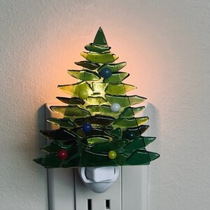 Fused Glass Christmas Tree Nightlight: Holiday Decoration - Etsy