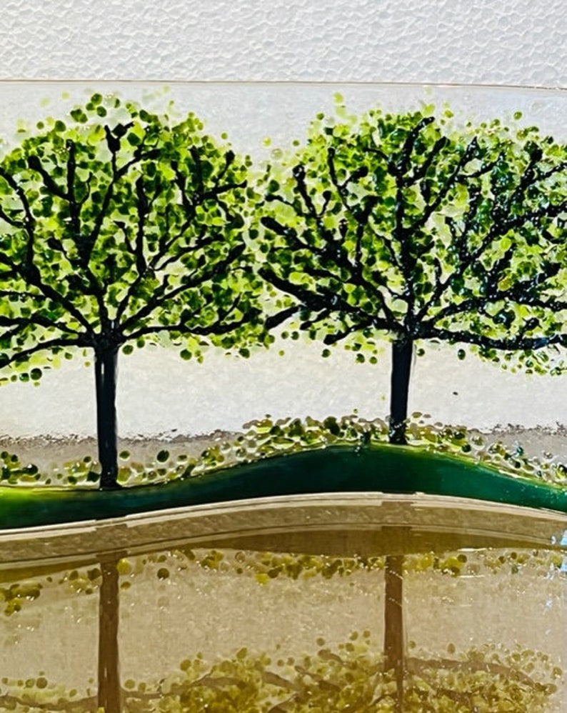 Summer Trees Curved Glass Shelf Art Home Decor Window Sill - Etsy