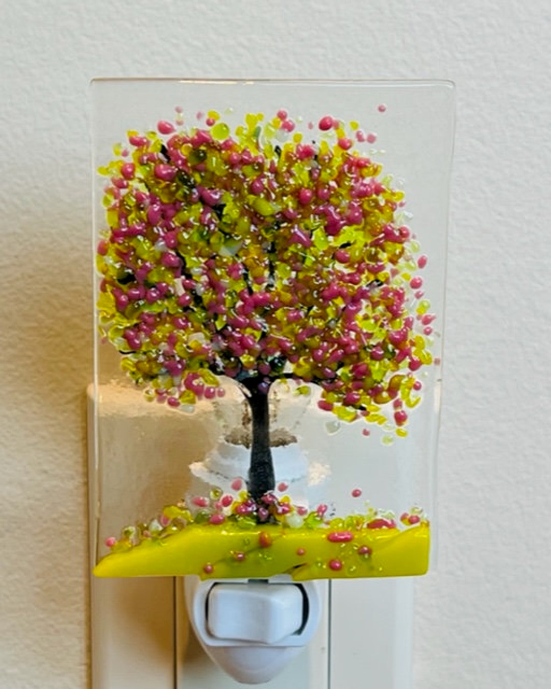 Spring Tree Fused Glass Night Light, Bringing the Outdoors In, Bedroom ...