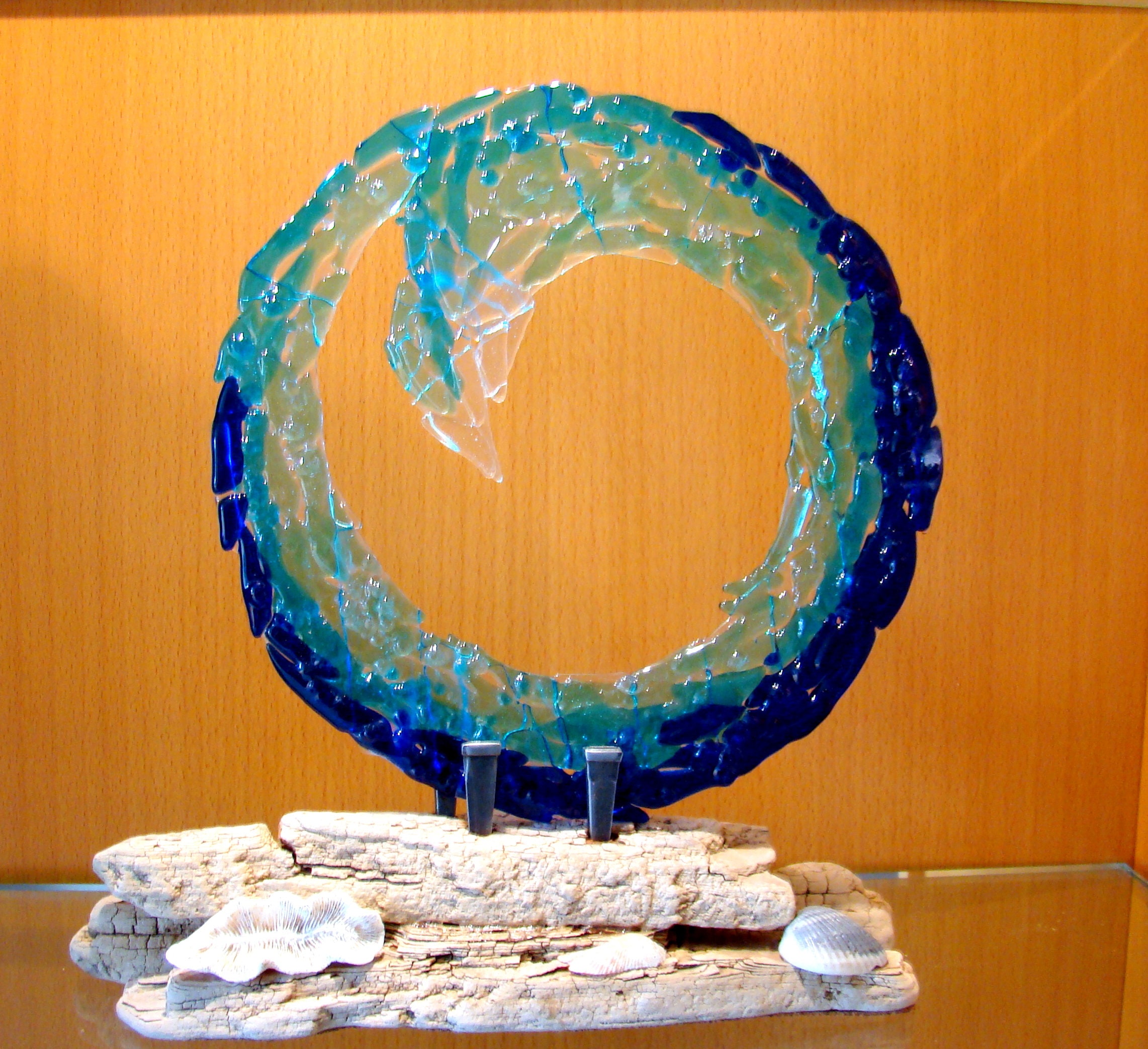 Majestic Wave Fused Glass Sculpture, Beach Decor, Sea Art, Surf Decor ...