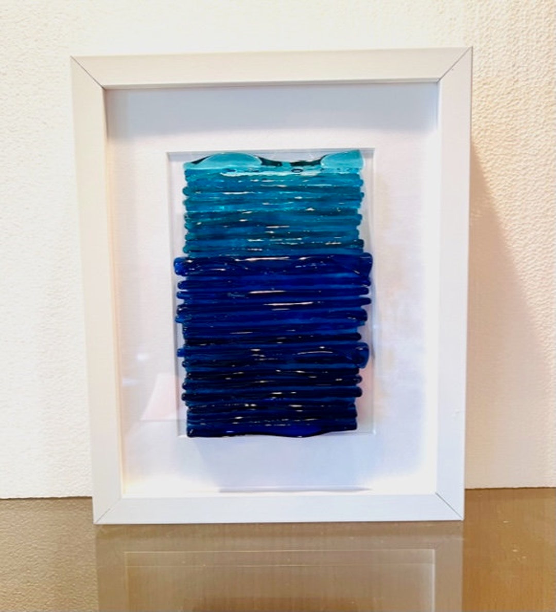 Fused Glass Sea Waves, Beach Decor, Coastal Art, Blue Glass Art - Etsy