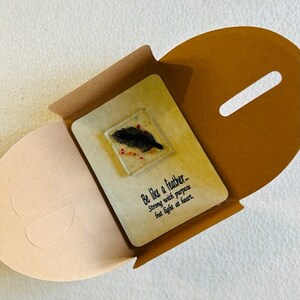 Fused Glass Feather Pocket Coin Little Gift of Kindness Gift - Etsy