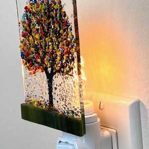 Rainbow Tree Fused Glass Night Light: Nature Inspired Accent Light - Etsy