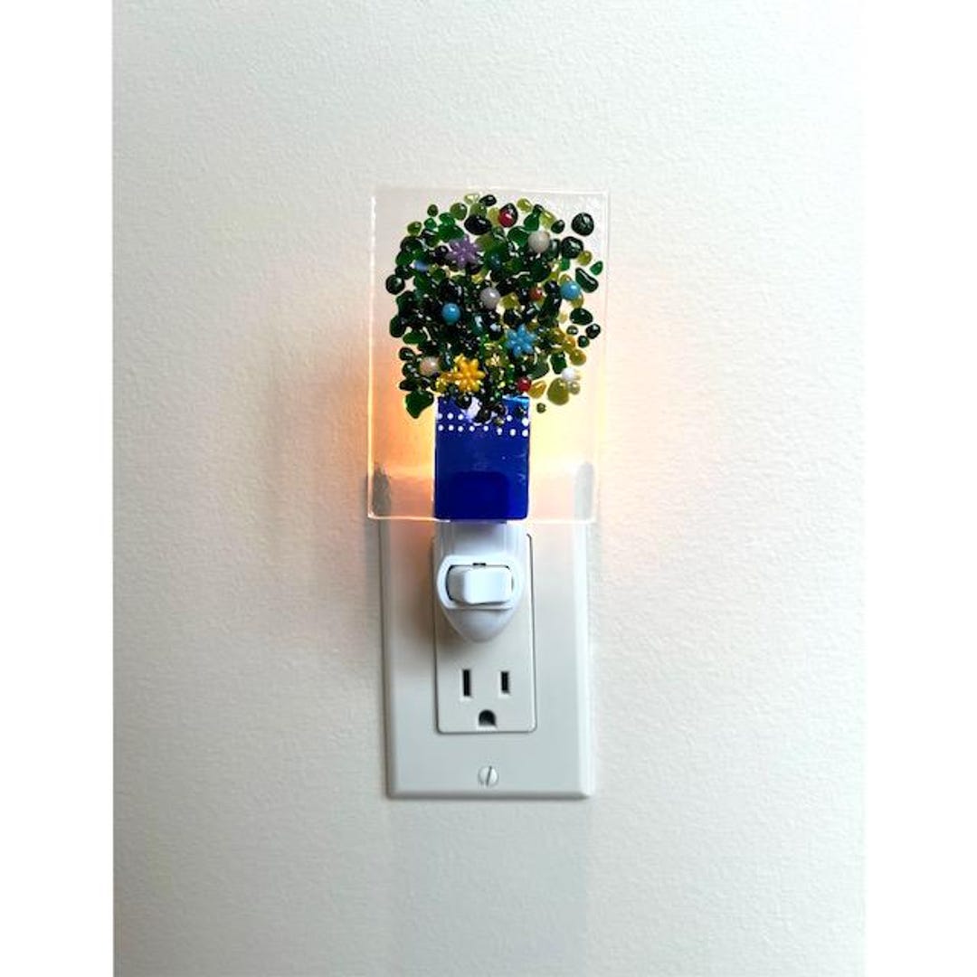 Floral Bouquet Fused Glass Night Light, Bringing the Outdoors In ...