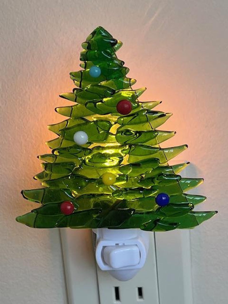 Fused Glass Christmas Tree Nightlight: Holiday Decoration - Etsy