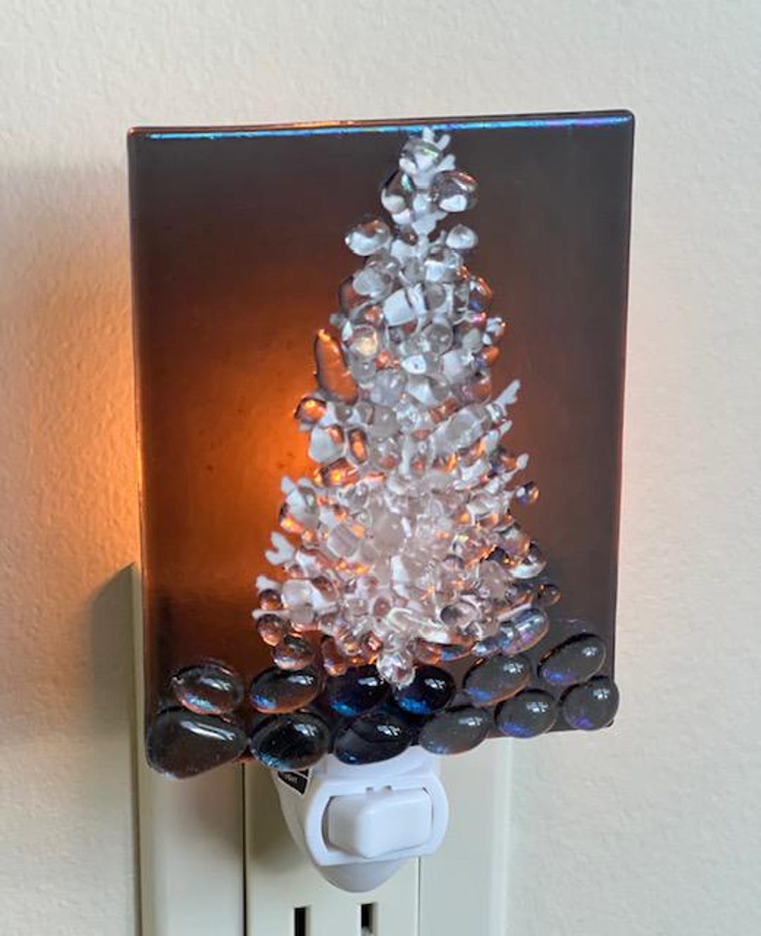 Crystalline Fused Glass Night Light, Bringing the Outdoors In, Bedroom ...