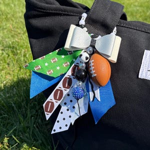 Football Beaded Bag Charm: Backpack, Purse, and More - Etsy