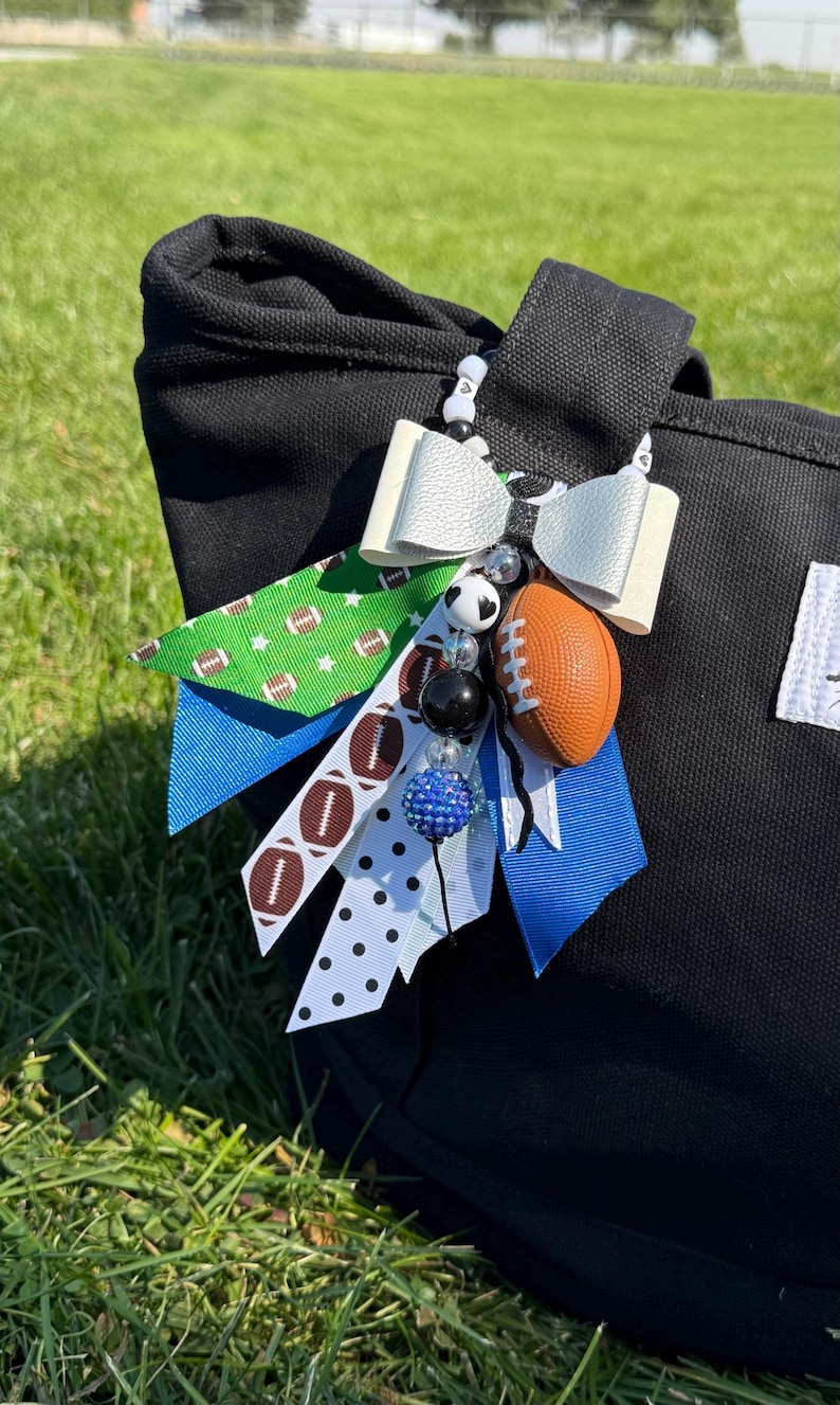 Football Beaded Bag Charm: Backpack, Purse, and More - Etsy