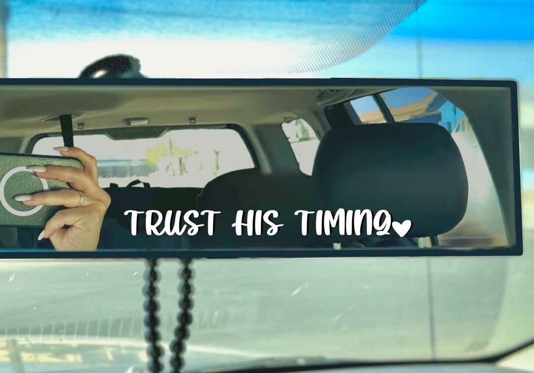 Trust His Timing Christian Mirror Decal | Rearview Decal| Faith Based ...
