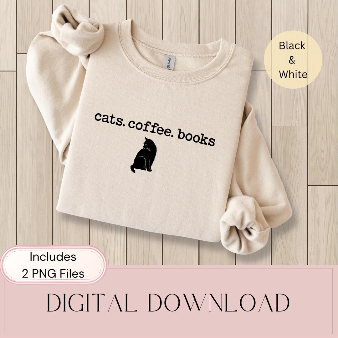 Clipart Cat & Typewriter Font Bundle: 2 Pngs (black/white) for Cats ...