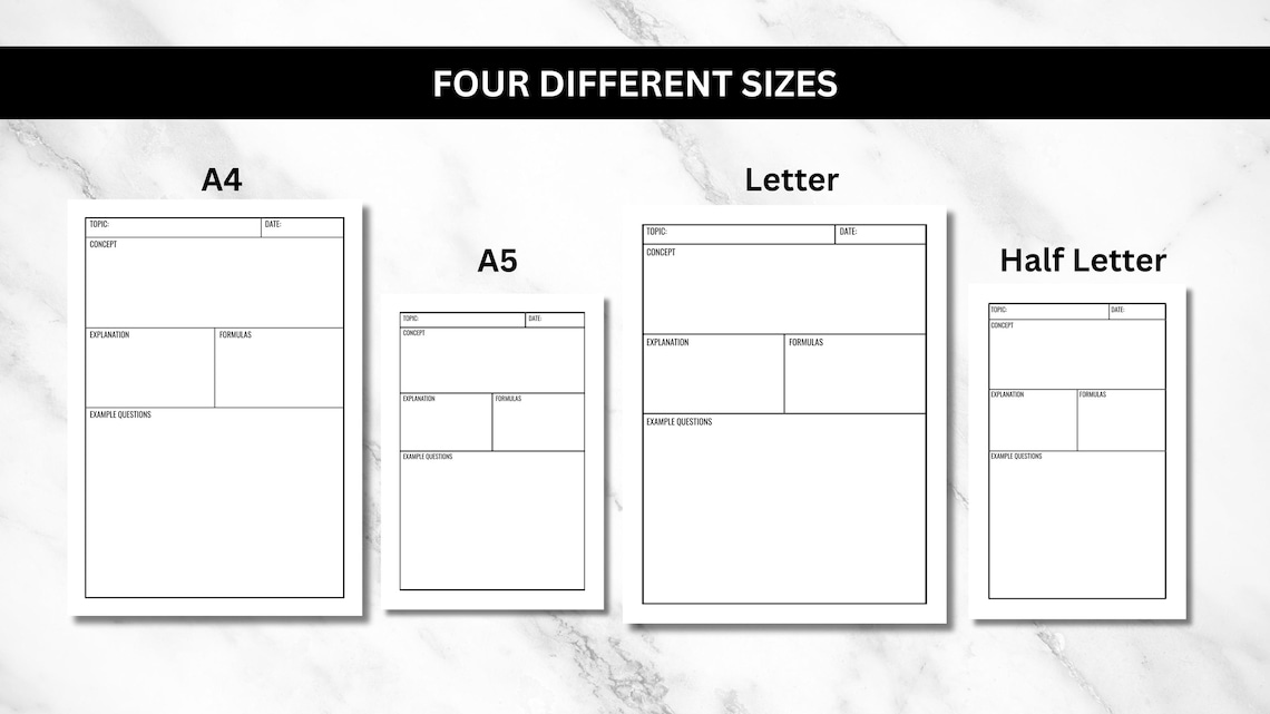 Math Notes Template Set Student Pages Bundle Note Taking Graph Dot Grid ...