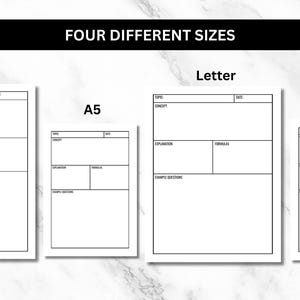 Math Notes Template Set Student Pages Bundle Note Taking Graph Dot Grid ...