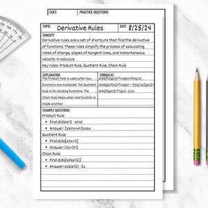 Math Notes Template Set Student Pages Bundle Note Taking Graph Dot Grid ...