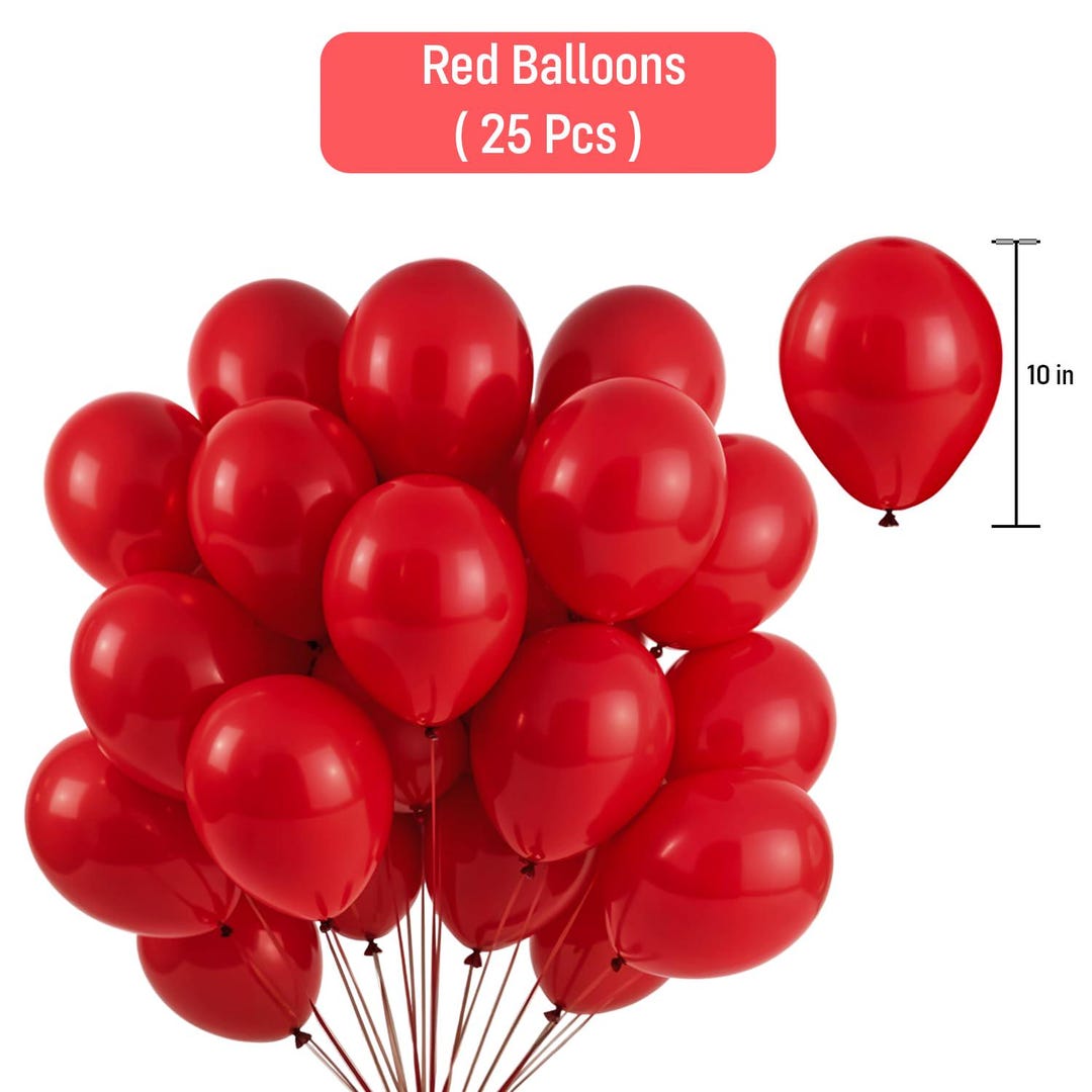 Party Propz Red Metallic Balloons for Decoration -set of 25 Pcs Red ...