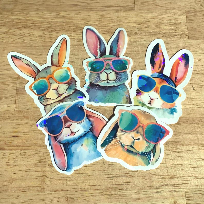 Bunny Sticker, Rabbit Stickers, Sticker Back, Cute Bunny Pack, Rabbit ...