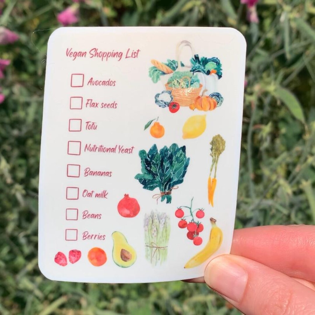Vegan Sticker, Shopping List Sticker, Vegan Sticker, Unique Vegan Gift ...