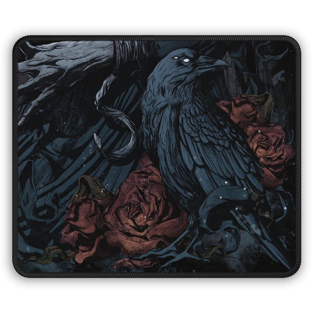 The 'grim Reaper' Dark Raven Aesthetic Gaming Mouse Pad, Gamer Gift ...