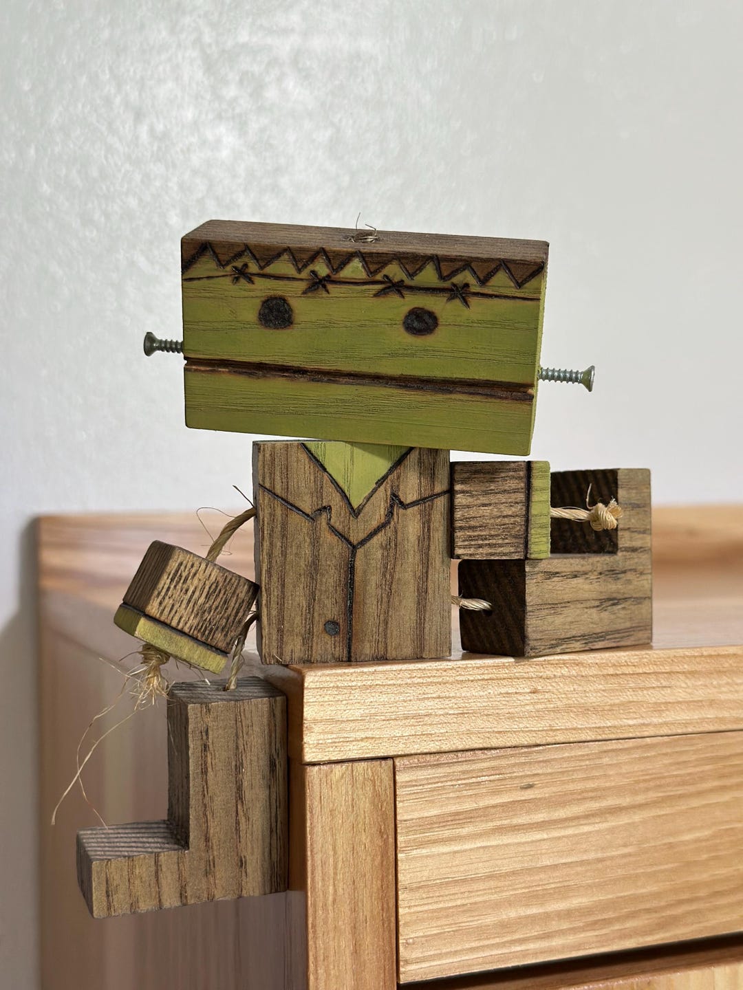 Handmade Wooden Frankenstein | 5” Tall Rustic Halloween Decoration - Etsy